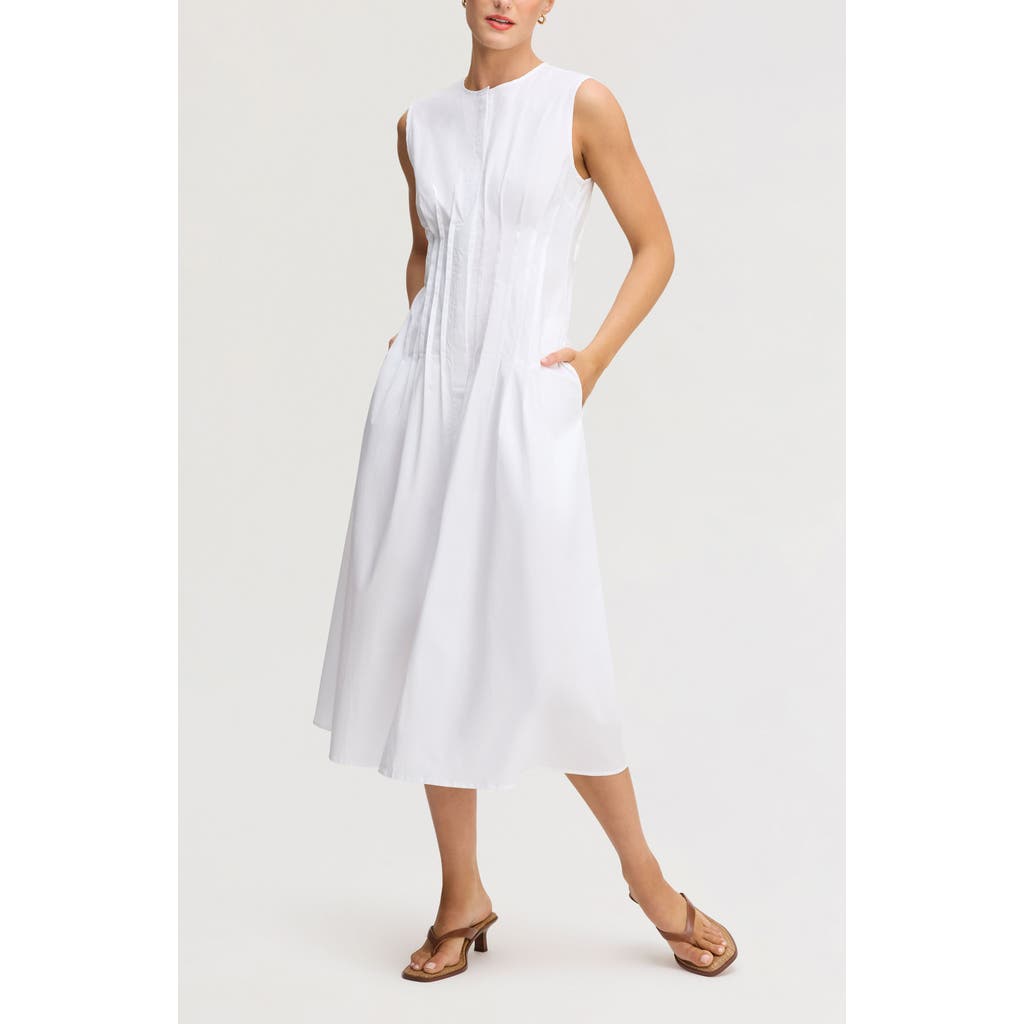 SAM EDELMAN Sam Edelman Sleeveless Midi Dress with Pleated Waist